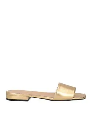 Metallic Leather Slides