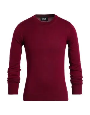Alpha Studio Sweater In Military Merino Wool - Red