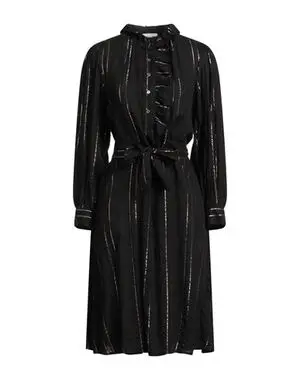 Antik Batik Viscose-lurex Midi Shirt Dress - Black