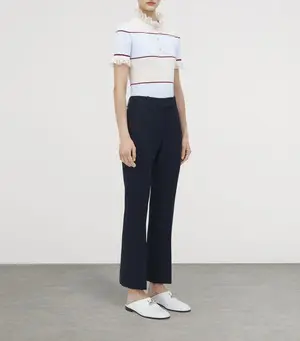Alexander McQueen Wool Straight Leg Tailored Trousers