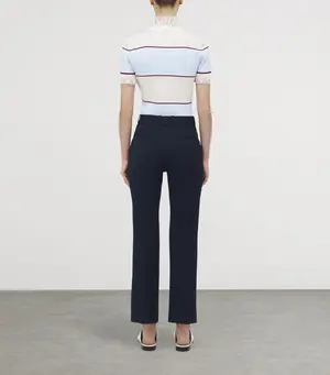 Alexander McQueen Wool Straight Leg Tailored Trousers