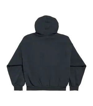 Balenciaga Cotton Logo Hoodie - Black