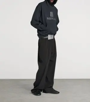 Balenciaga Cotton Logo Hoodie - Black