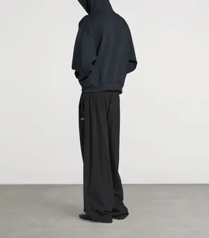 Balenciaga Cotton Logo Hoodie - Black