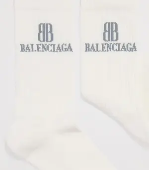 Balenciaga Cotton-blend Logo Socks