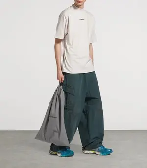 Balenciaga Cotton Oversized Cargo Trousers - Blue