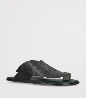 BROTINI Lizard Leather Wave Sandals