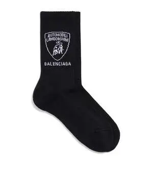 Balenciaga Cotton-blend Nano Bb Socks - Black