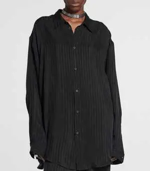Balenciaga Cupro Stripe Fluid Shirt