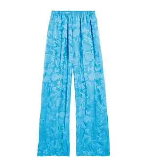 Balenciaga Floral Print Wide Leg Trousers