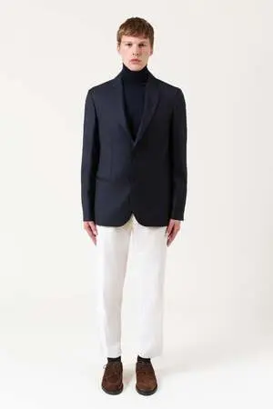 AUTORE Connery Wool Jacket - Blue Navy