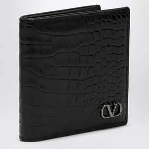 Valentino Garavani Signature V Logo Wallet - Black