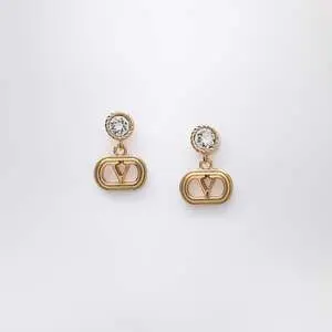 Valentino Garavani Gold-plated Earrings With Swarovski Crystals - Metal