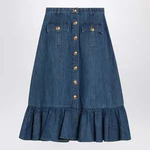 Valentino Garavani Denim Midi Skirt