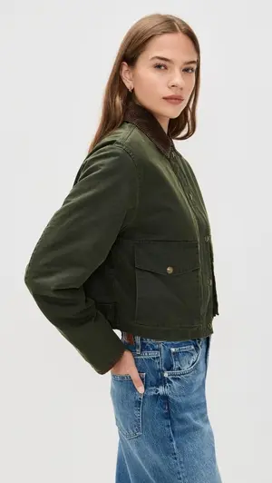 Blanknyc Collared Jacket With Corduroy Trim