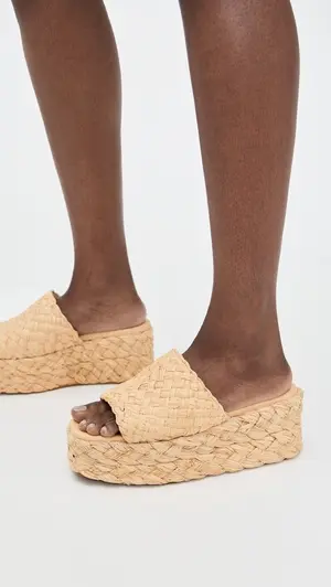 LOEFFLER RANDALL Aaron Platform Raffia Mules