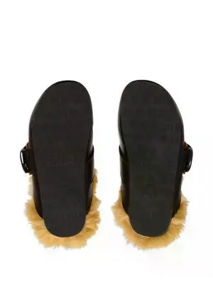 Balmain Faux Fur-lined Mules