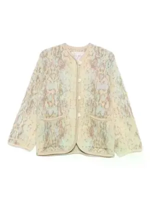 FORTE_FORTE Snakeskin-patterned Cardigan