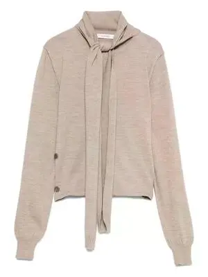LEMAIRE Button Tie Cardigan - Neutrals