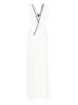Christopher Esber Plunge V-neck Maxi Dress - White
