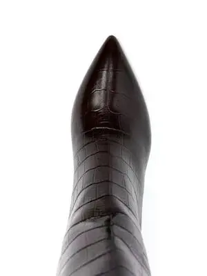 Paris Texas 77mm High-heeled Leather Boots