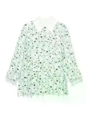 JIL SANDER Fringed Printed Top