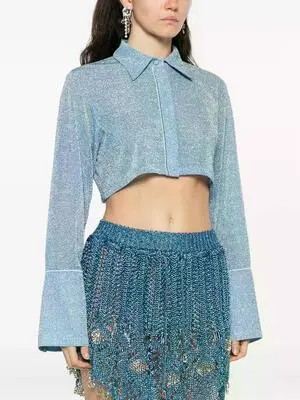 Oseree Lurex Cropped Top