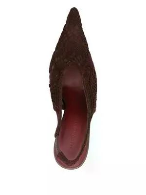 Magda Butrym 100mm Slingback Knitted Pumps - Brown