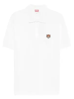 Kenzo Tiger-embroidered Polo Shirt - White