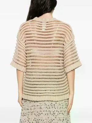 Fabiana Filippi Open-knit Short-sleeve Top