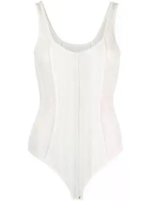 AGOLDE Elna Slim-cut Bodysuit In Ribbed Organic Cotton