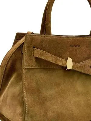 Veronica Beard Dash Suede Satchel Bag - Brown