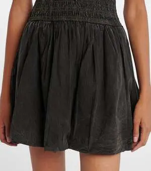 GANNI Bow-detail Denim Minidress