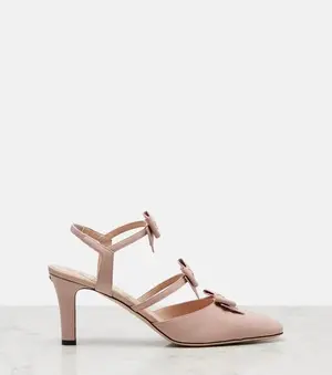 Valentino Garavani Bowow 75 Leather Slingback Pumps
