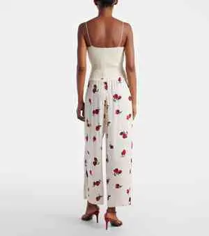Khaite Mindy Printed Twill Wide-leg Pants - Multicoloured