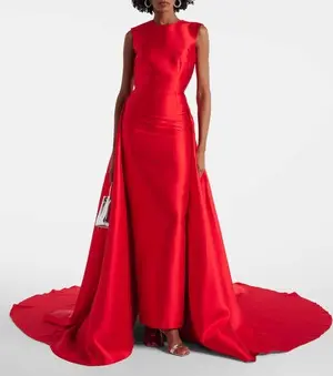 Solace London Larsen Satin Gown - Red