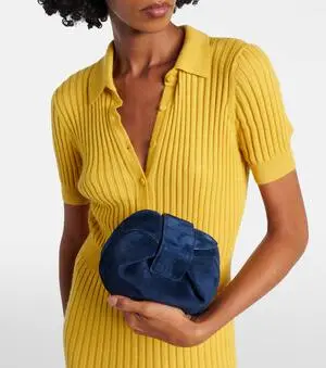 Gabriela Hearst Soft Demi Mini Suede Clutch - Blue