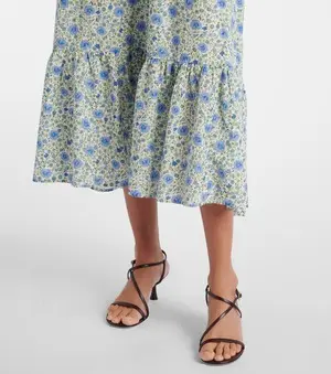 Rixo Sorana Floral Ruffled Cotton Midi Dress