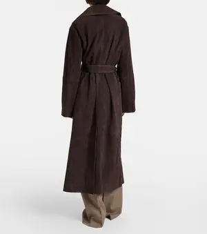 RÓHE Suede Wrap Coat - Brown