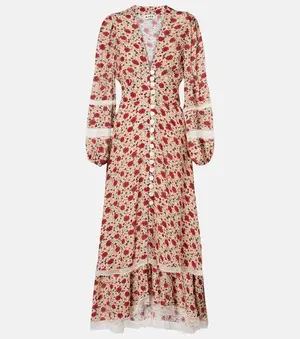Rixo Raven Floral Midi Dress