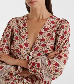 Rixo Raven Floral Midi Dress