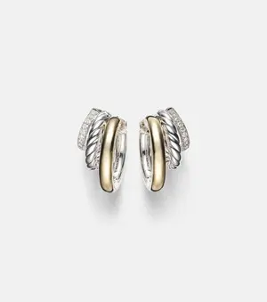 David Yurman Dy Mercer® Hoop Earrings With Diamonds - Silver
