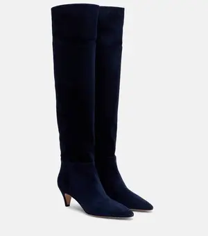 GIANVITO ROSSI Elise Suede Knee-high Boots
