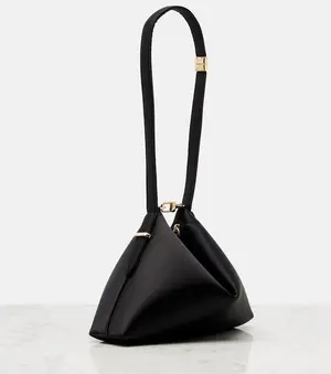 TOTEME Scoop Mini Satin Shoulder Bag - Black