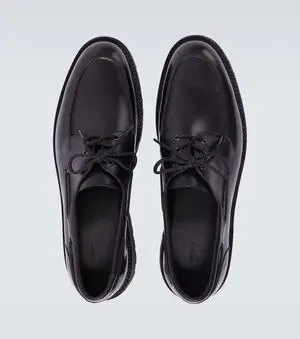 John Lobb Tide Leather Boat Shoes - Black