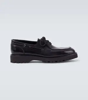 John Lobb Tide Leather Boat Shoes - Black