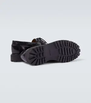 John Lobb Tide Leather Boat Shoes - Black