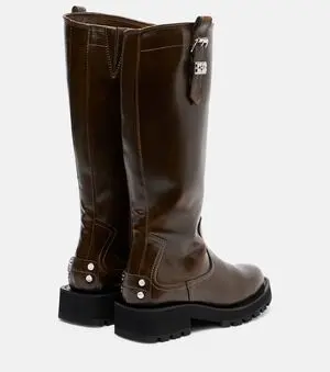 GANNI Studded Knee-high Boots - Brown