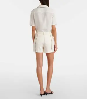 Tory Burch High-rise Linen-blend Shorts