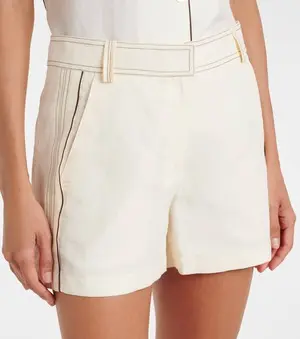 Tory Burch High-rise Linen-blend Shorts
